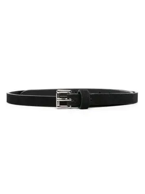 D4.0 Double-strap Leather Belt - Black