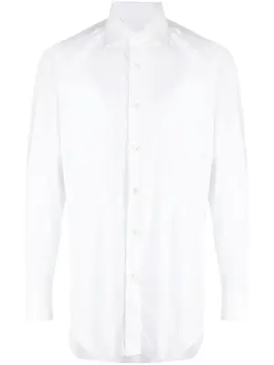 Brioni Long-sleeve Cotton Shirt - White