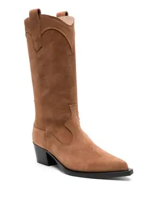 SCAROSSO Dolly Suede Boots - Brown