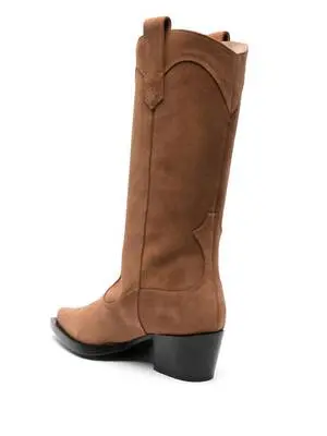 SCAROSSO Dolly Suede Boots - Brown
