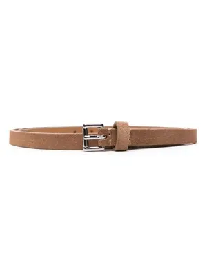 D4.0 Double-strap Leather Belt - Brown