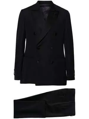LARDINI Double-breasted Wool-blend Suit