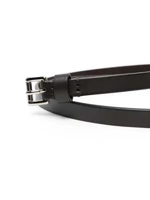 D4.0 Double-strap Leather Belt - Brown
