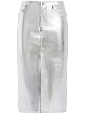 Staud Oaklyn Metallic Midi Skirt