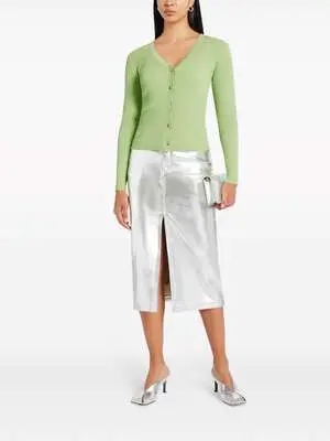 Staud Oaklyn Metallic Midi Skirt