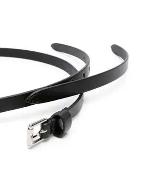 D4.0 Double-strap Leather Belt - Black
