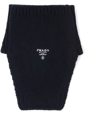 Prada Logo-embroidered Cashmere Scarf