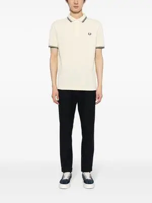 Fred Perry Laurel Wreath-embroidered Cotton Polo Shirt - Yellow