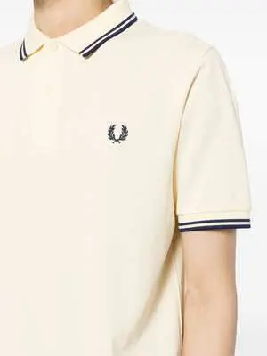 Fred Perry Laurel Wreath-embroidered Cotton Polo Shirt - Yellow