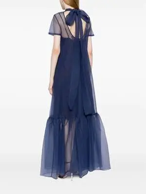 Staud Calunna Organza Maxi Dress - Blue