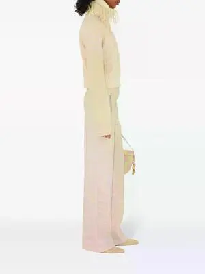 Burberry Houndstooth-jacquard Wool-blend Trousers - Neutrals