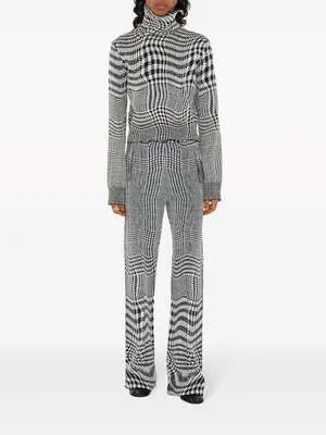 Burberry Houndstooth Jacquard Trousers - Black