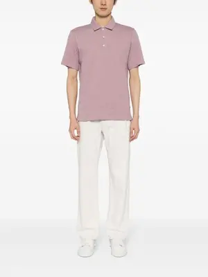 Rag & Bone Classic Flame Cotton Polo Shirt - Purple