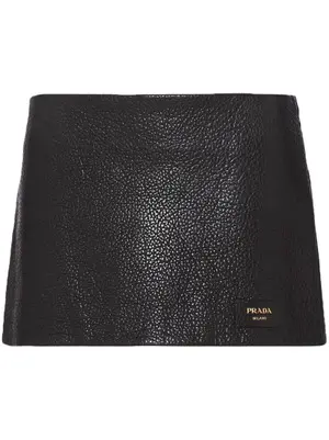 Prada Nappa-leather Miniskirt
