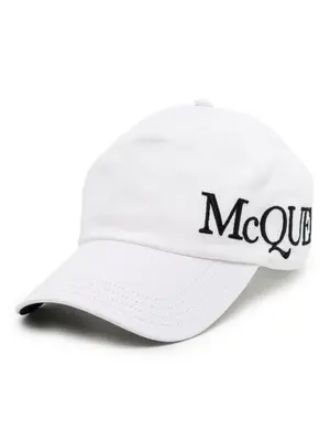 Alexander McQueen Logo-embroidered Cap - White