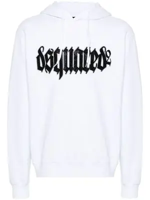 Dsquared2 Logo-appliqué Cotton Hoodie - White