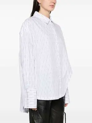 Attico Asymmetric Striped Shirt - White