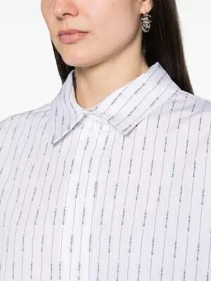 Attico Asymmetric Striped Shirt - White