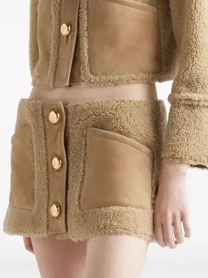 Prada Shearling Miniskirt