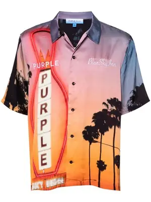 PURPLE BRAND X Blue Sky Graphic-print Shirt - Red