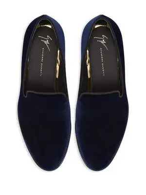 GIUSEPPE ZANOTTI Gatien Velvet Loafers - Blue