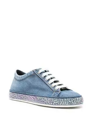 LE SILLA Andrea Crystal-embellished Sneakers - Blue