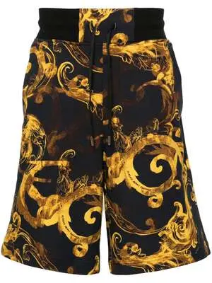 Versace Barocco Print Track Shorts - Black