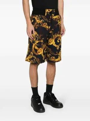 Versace Barocco Print Track Shorts - Black