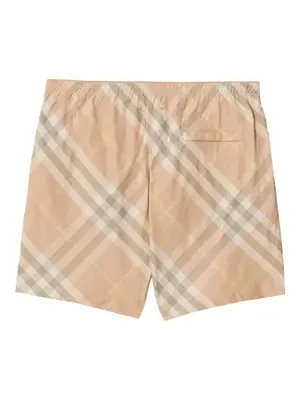 Burberry Checked Swim Shorts - Neutrals