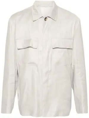 LARDINI Classic-collar Shirt Jacket - Neutrals