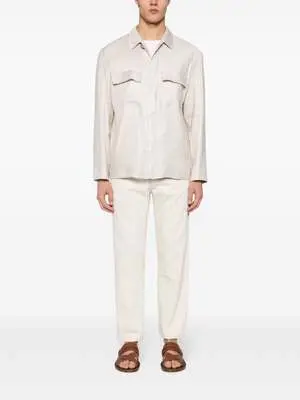LARDINI Classic-collar Shirt Jacket - Neutrals