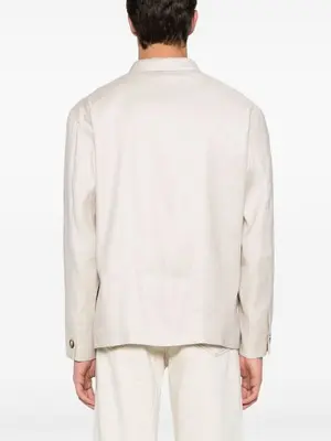 LARDINI Classic-collar Shirt Jacket - Neutrals