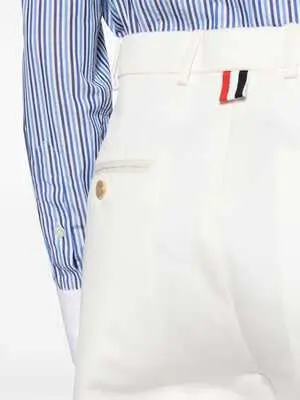 Thom Browne Pleated Cropped Trousers - White
