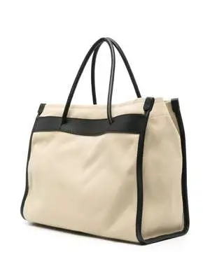 Moschino Logo-embroidered Canvas Tote Bag - Brown