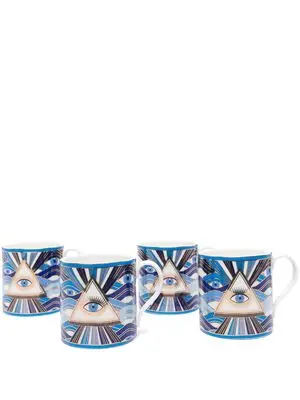 Jonathan Adler Druggist Porcelain Mug Set - Blue
