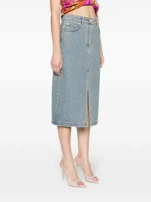Moschino Teddy Bear Denim Midi Skirt