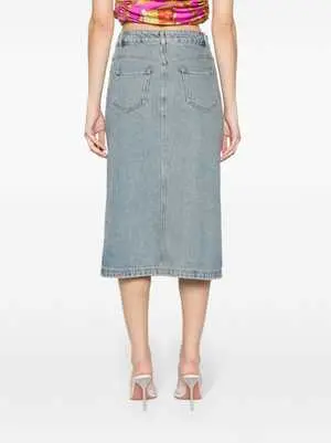 Moschino Teddy Bear Denim Midi Skirt