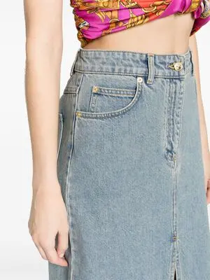Moschino Teddy Bear Denim Midi Skirt