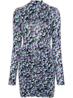 ROTATE BY BIRGER CHRISTENSEN Floral Print Ruched Minidress