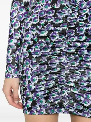 ROTATE BY BIRGER CHRISTENSEN Floral Print Ruched Minidress