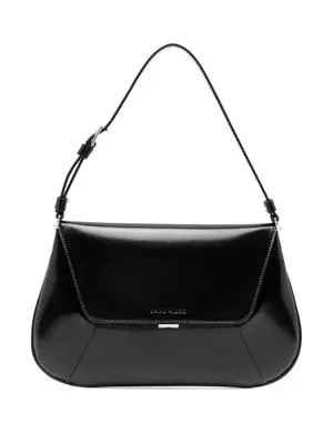 Amina Muaddi Leather Shoulder Bag - Black