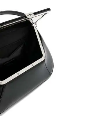 Amina Muaddi Leather Shoulder Bag - Black