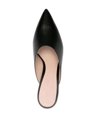 SCAROSSO Laura 60mm Leather Mules - Black