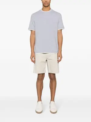 Brunello Cucinelli Contrast-trim T-shirt - Grey