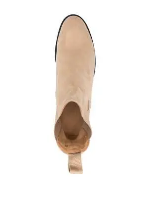 SCAROSSO Claudia Suede Chelsea Boots - Neutrals