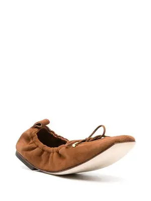SCAROSSO Margot Suede Ballerinas - Brown