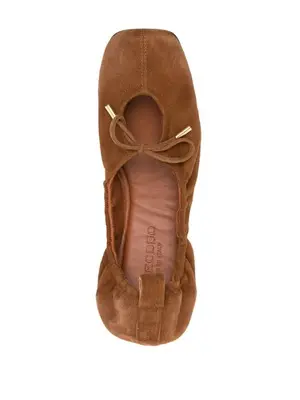 SCAROSSO Margot Suede Ballerinas - Brown