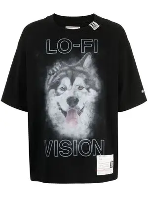 Mihara Yasuhiro Graphic-print Cotton T-shirt - Black