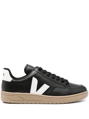 VEJA V-12 Leather Sneakers - Black