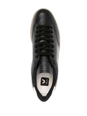 VEJA V-12 Leather Sneakers - Black